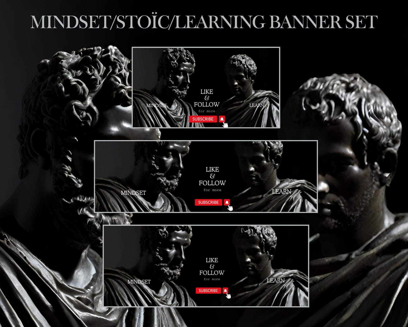 Stoicism Set of Custom Stream Banners for Twitch, Youtube, Twitter - Etsy