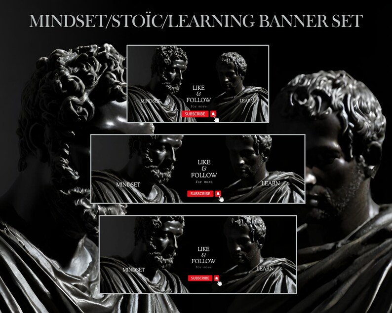 Stoicism Custom Stream Banner Set Twitch Banner Youtube Banner Twitter ...