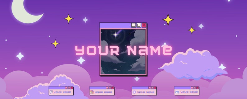 Lofi Set of Custom Stream Banners for Twitch, Youtube, Twitter - Etsy