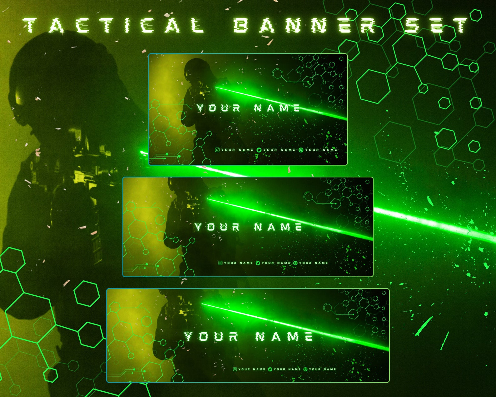 Stand Out From the Stream: Tactical Banners Set for Social Media! - Etsy