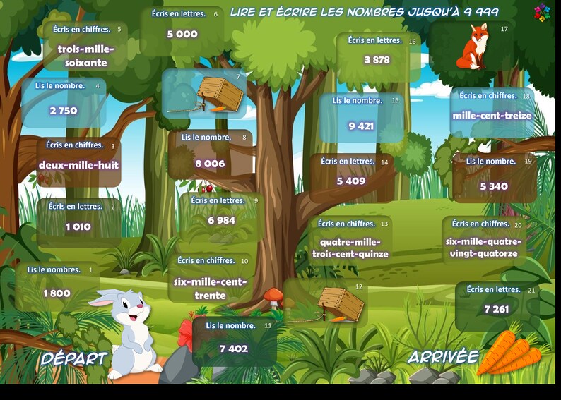 Board Game Numbering CE2/CM Read and Write Numbers up to 9,999 - Etsy ...