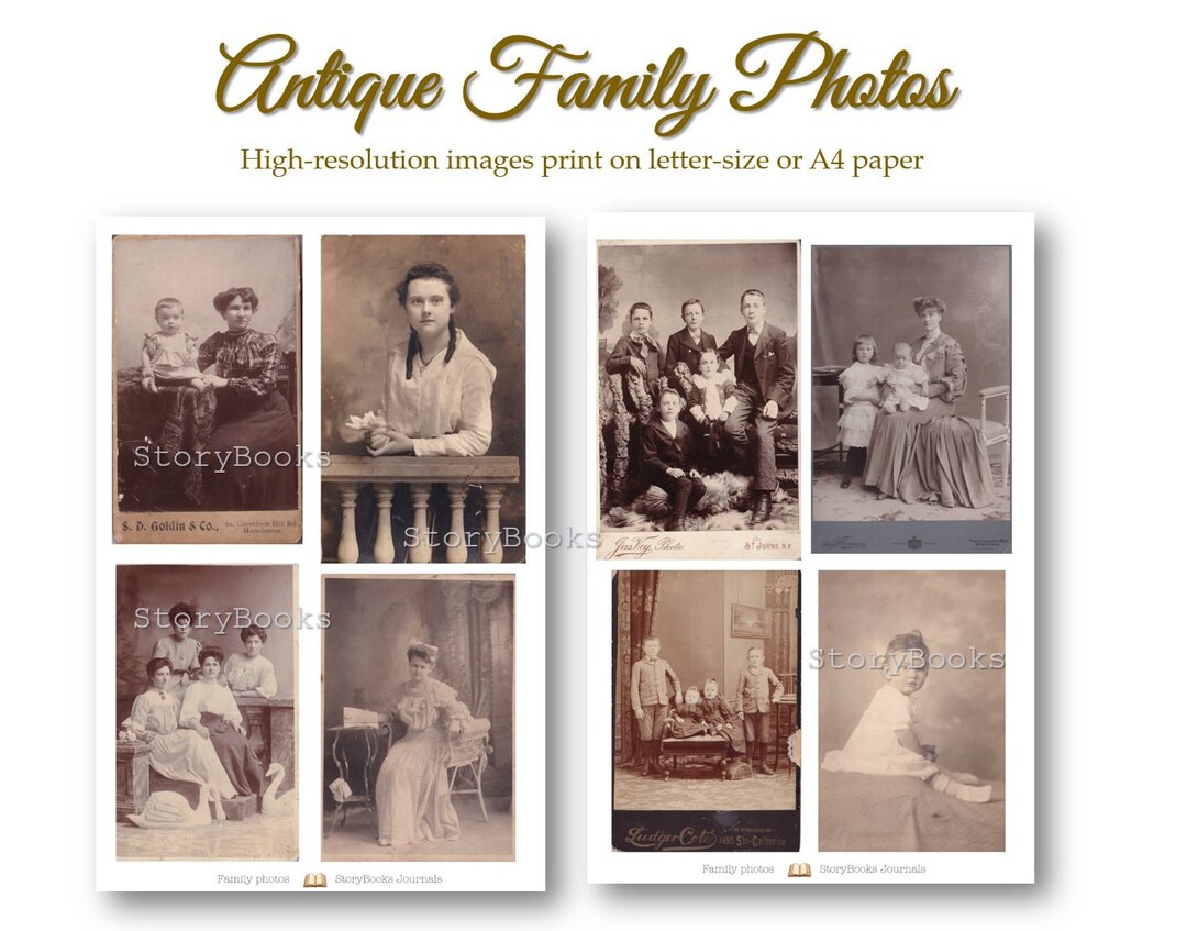 Antique Photos Family Portraits for Journals, Ephemera, Mini Albums ...