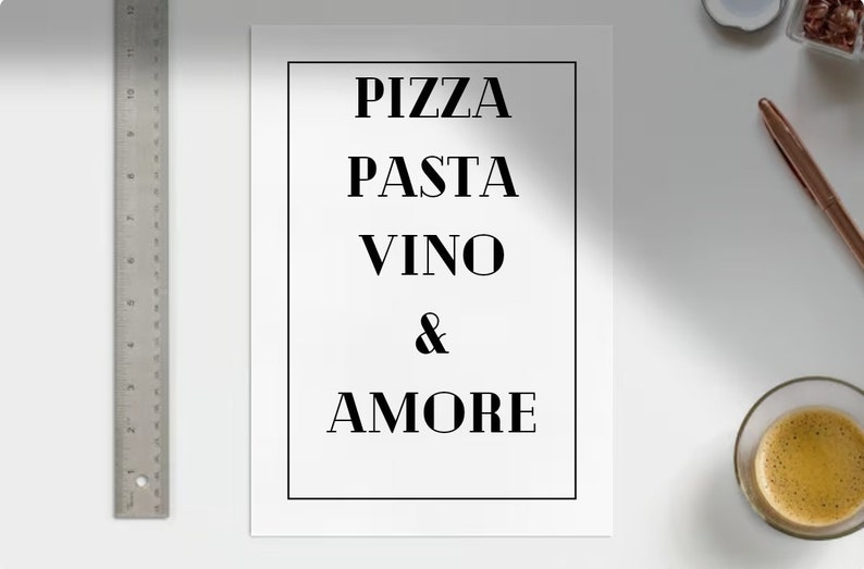 Poster Pizza Pasta Vino & Amore Printable - Etsy