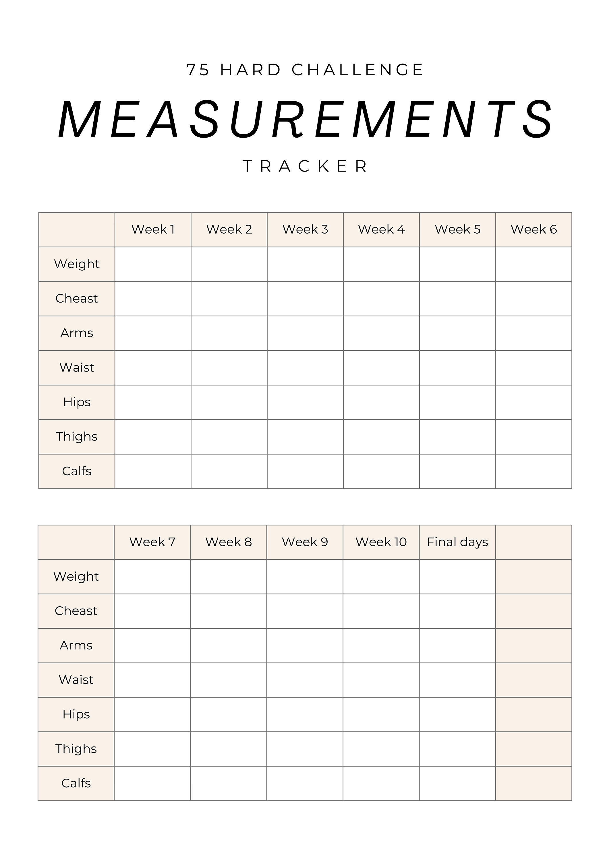 75 Hard Challenge Tracker - Etsy