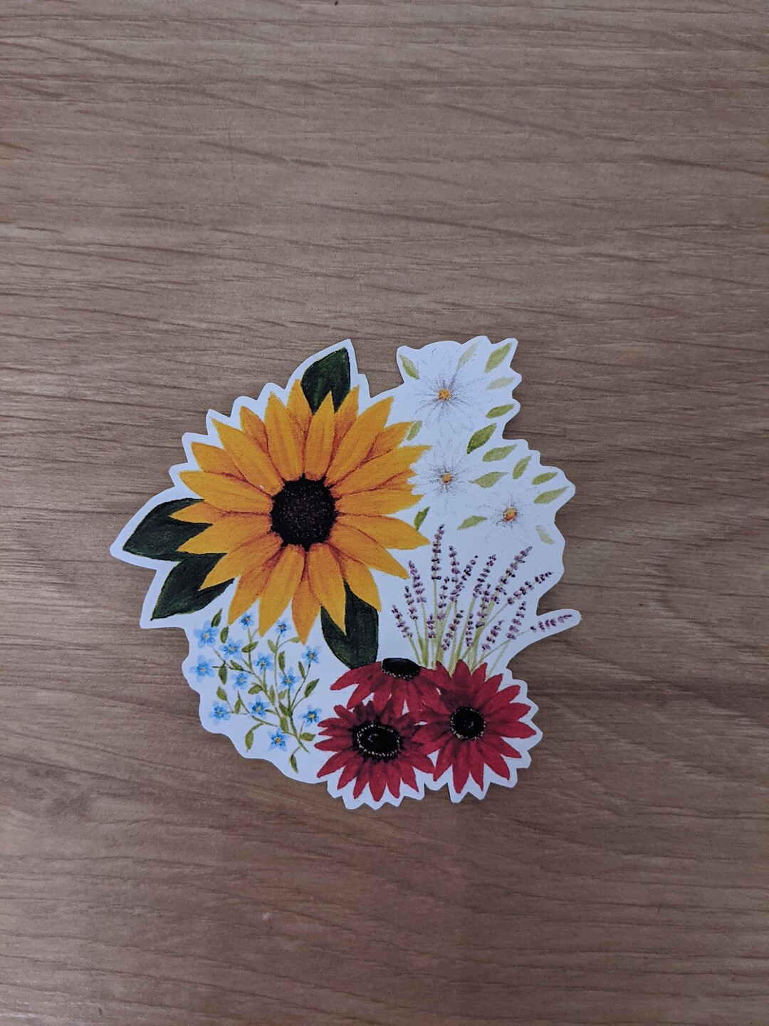 Flower Collage Custom Vinyl Sticker Hand Painted Acrylic Sticker - Etsy