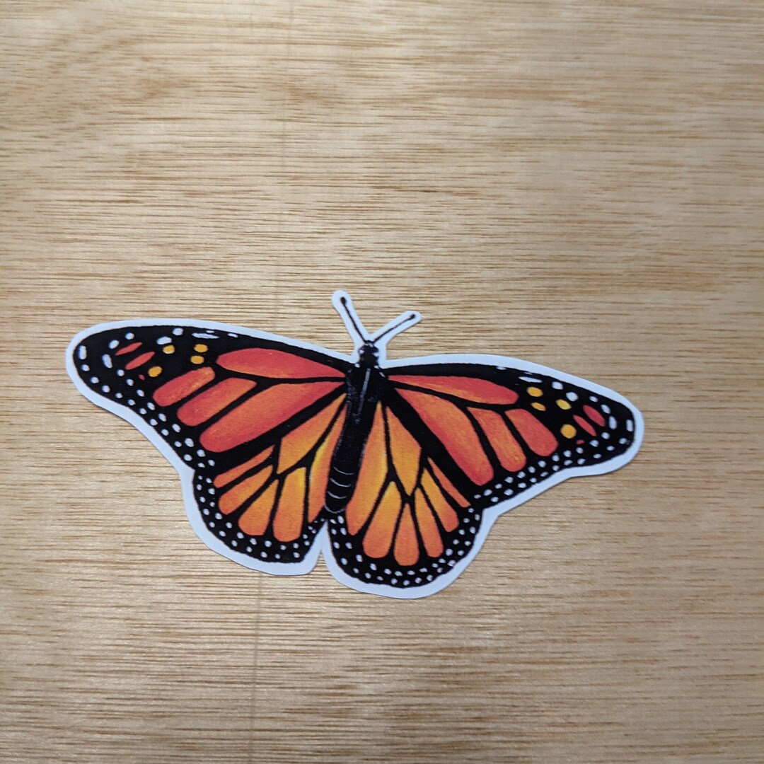 Monarch Butterfly Custom Vinyl Sticker, Hand Painted Acrylic Sticker ...