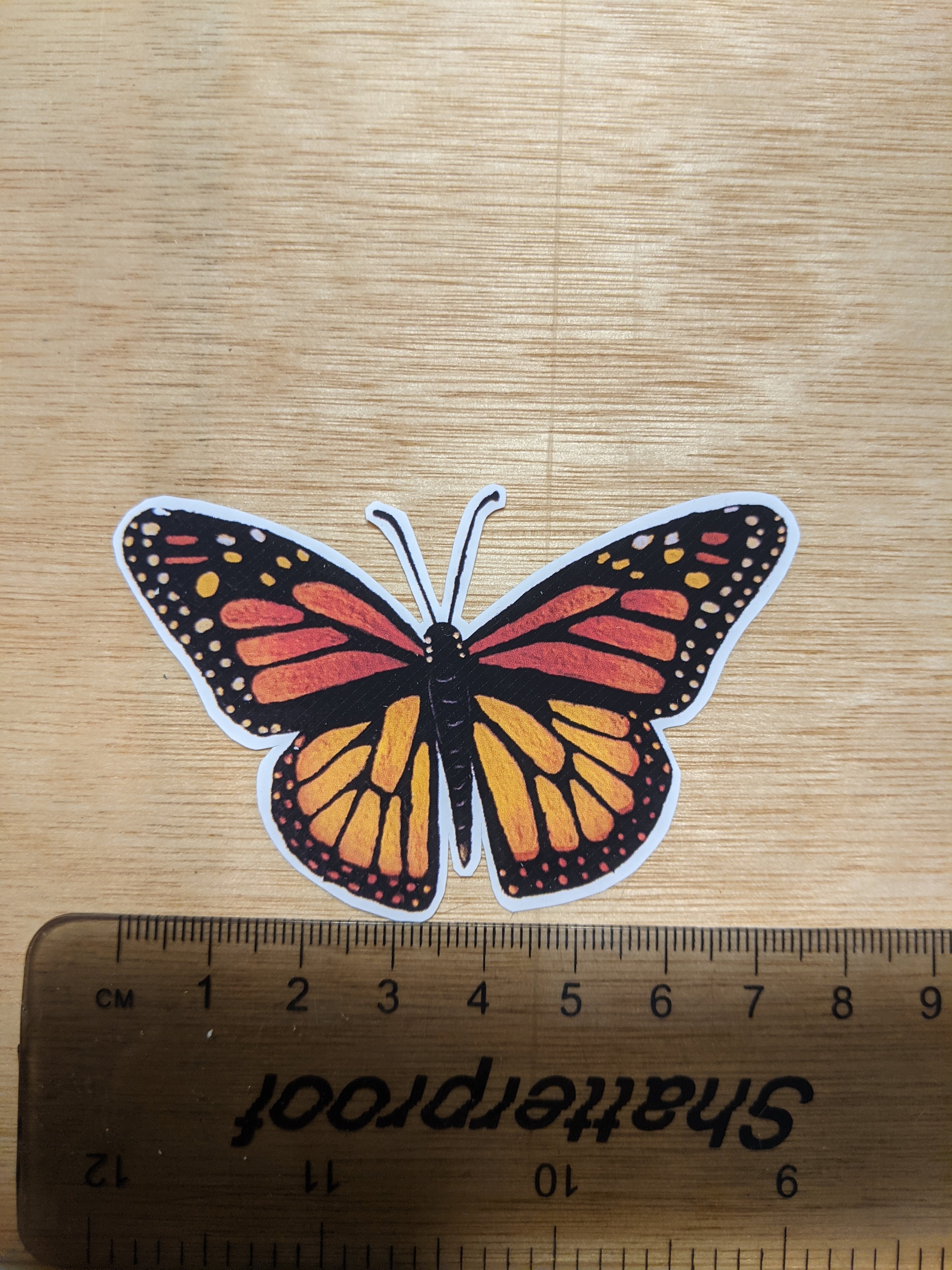 Monarch Butterfly Name Tag Vinyl Sticker, Custom Sticker, Hand Painted ...