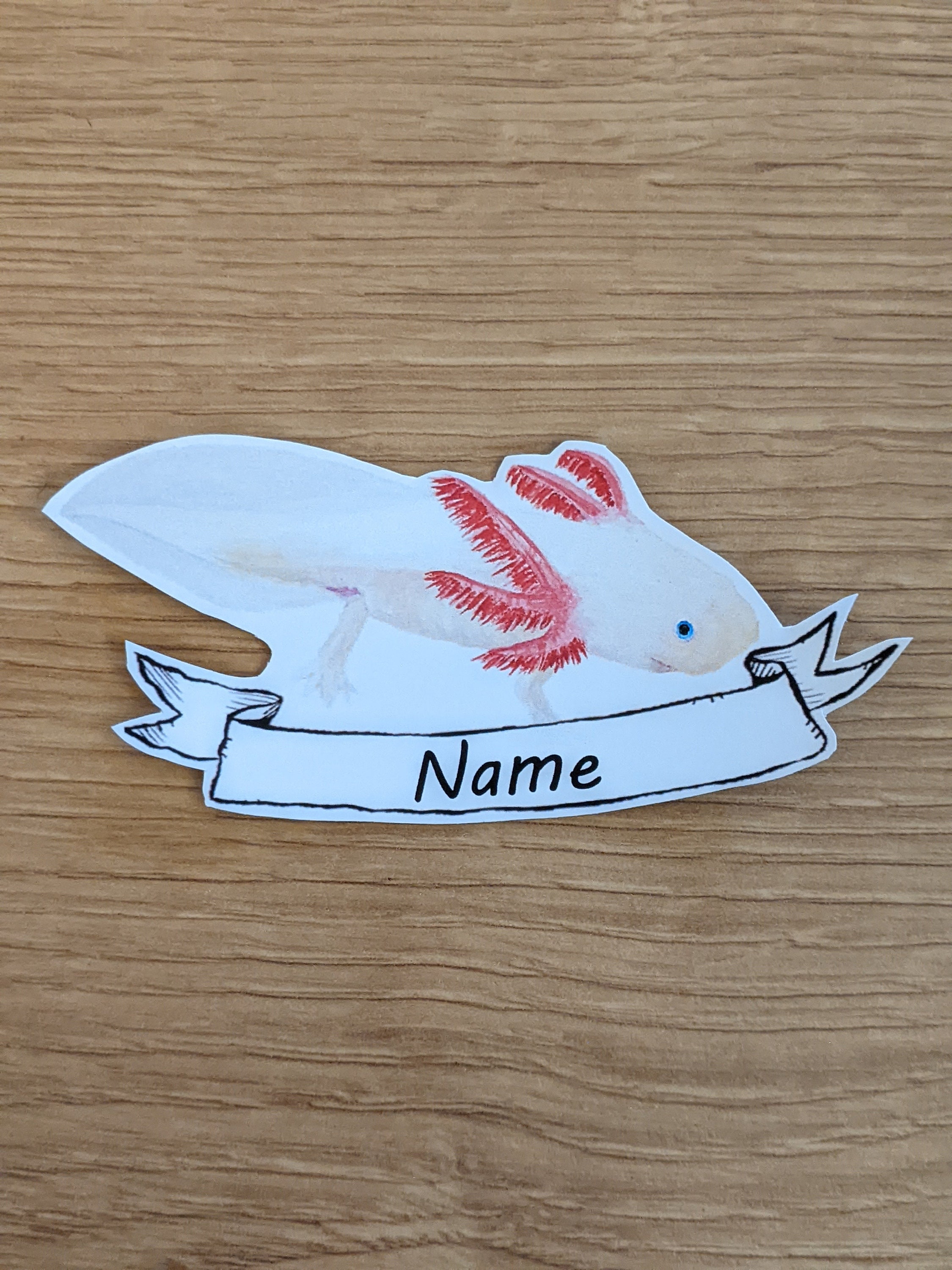 Axolotl Full Body Sticker Axolotl Name Tag Vinyl Sticker Animal Sticker ...