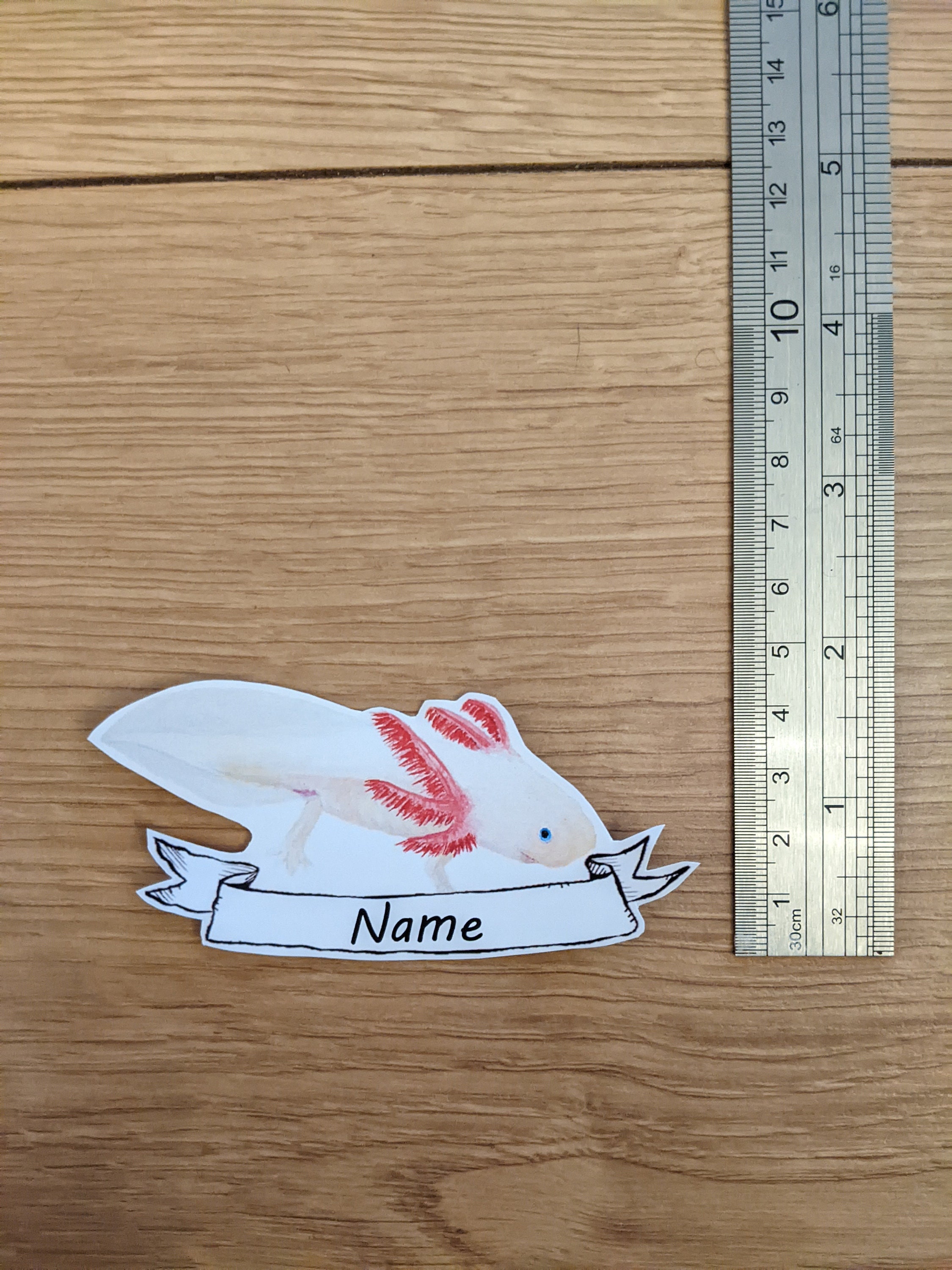 Axolotl Full Body Sticker Axolotl Name Tag Vinyl Sticker Animal Sticker ...