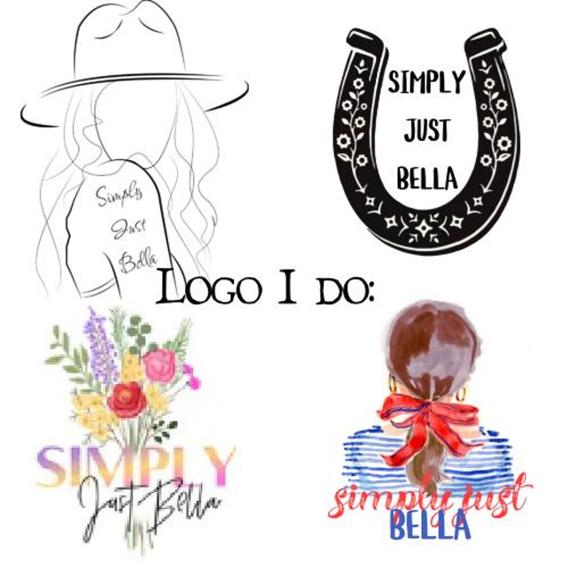 Custom Logos Digital Files Art PNG Images Preppy Modern Boho Floral - Etsy