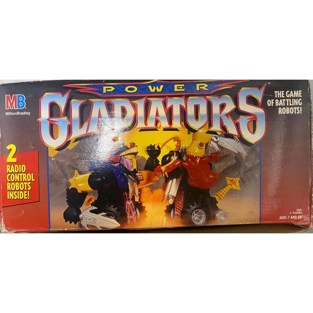 Milton Bradley Power Gladiators 1993 Radio Control Robots Game 2-player Set Ages 7+ Rare ...