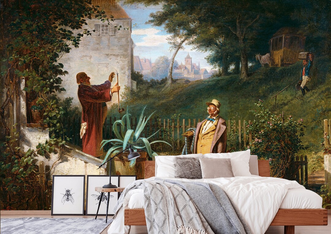 Scenic Baroque Wallpaper, Vintage Scenery Wall Mural, Victorian Wall ...