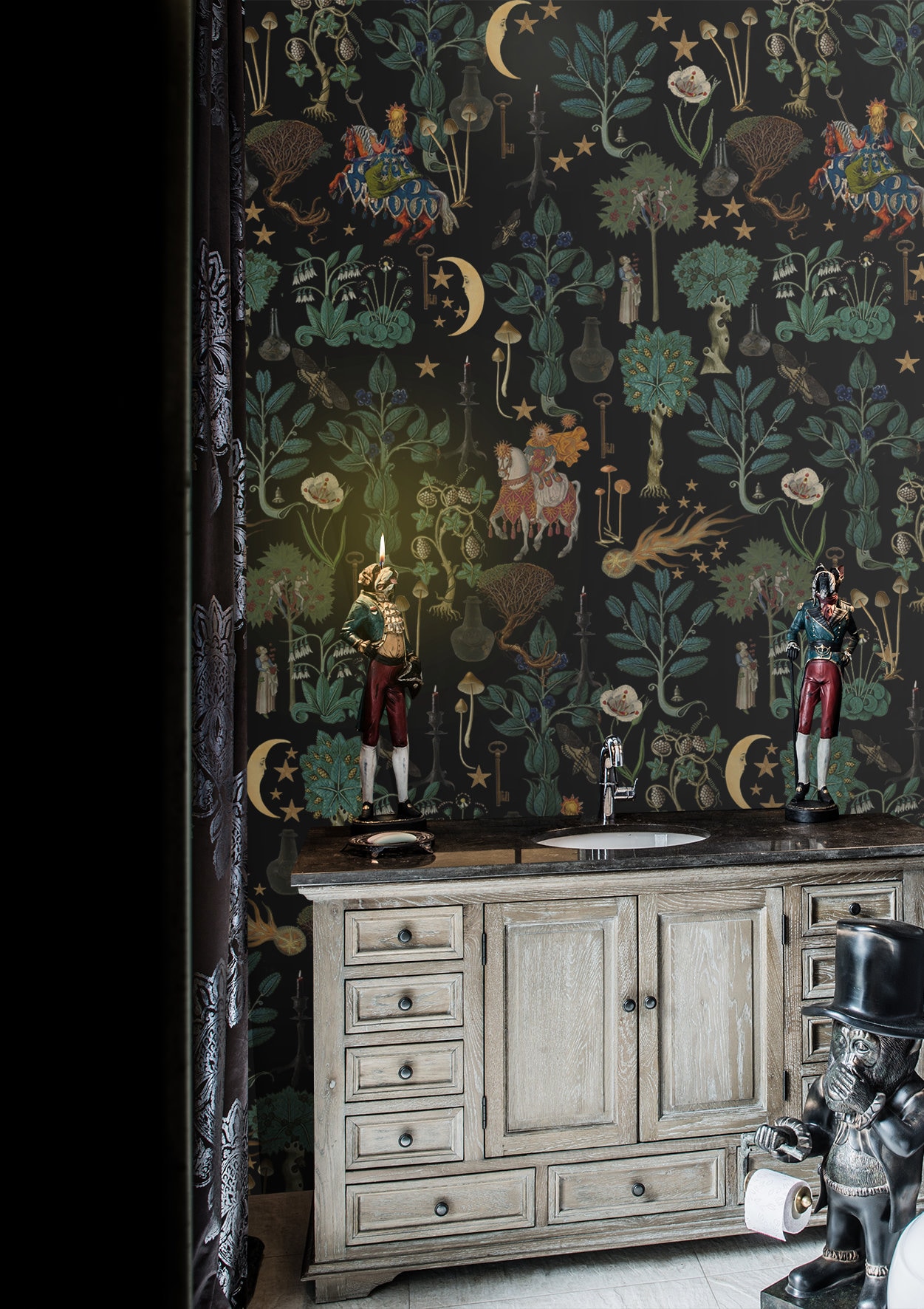 Medieval Dark Wallpaper, Mystic Pattern, Horsemen & Magical Motifs ...