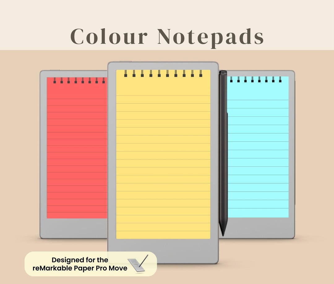 Color Notebooks Designed for the Remarkable Paper Pro Move - Multicolor ...