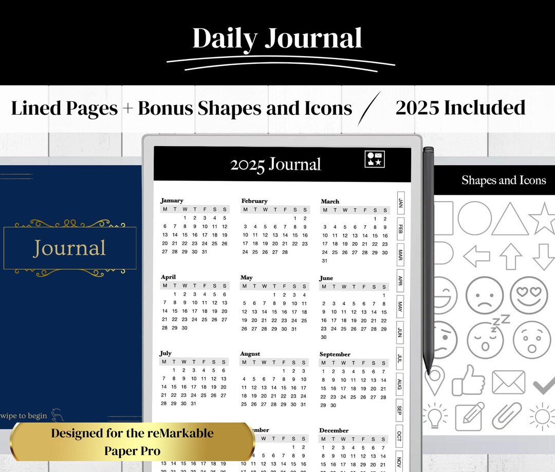 2025 Daily Journal / Diary Template for the Remarkable Paper Pro | With ...
