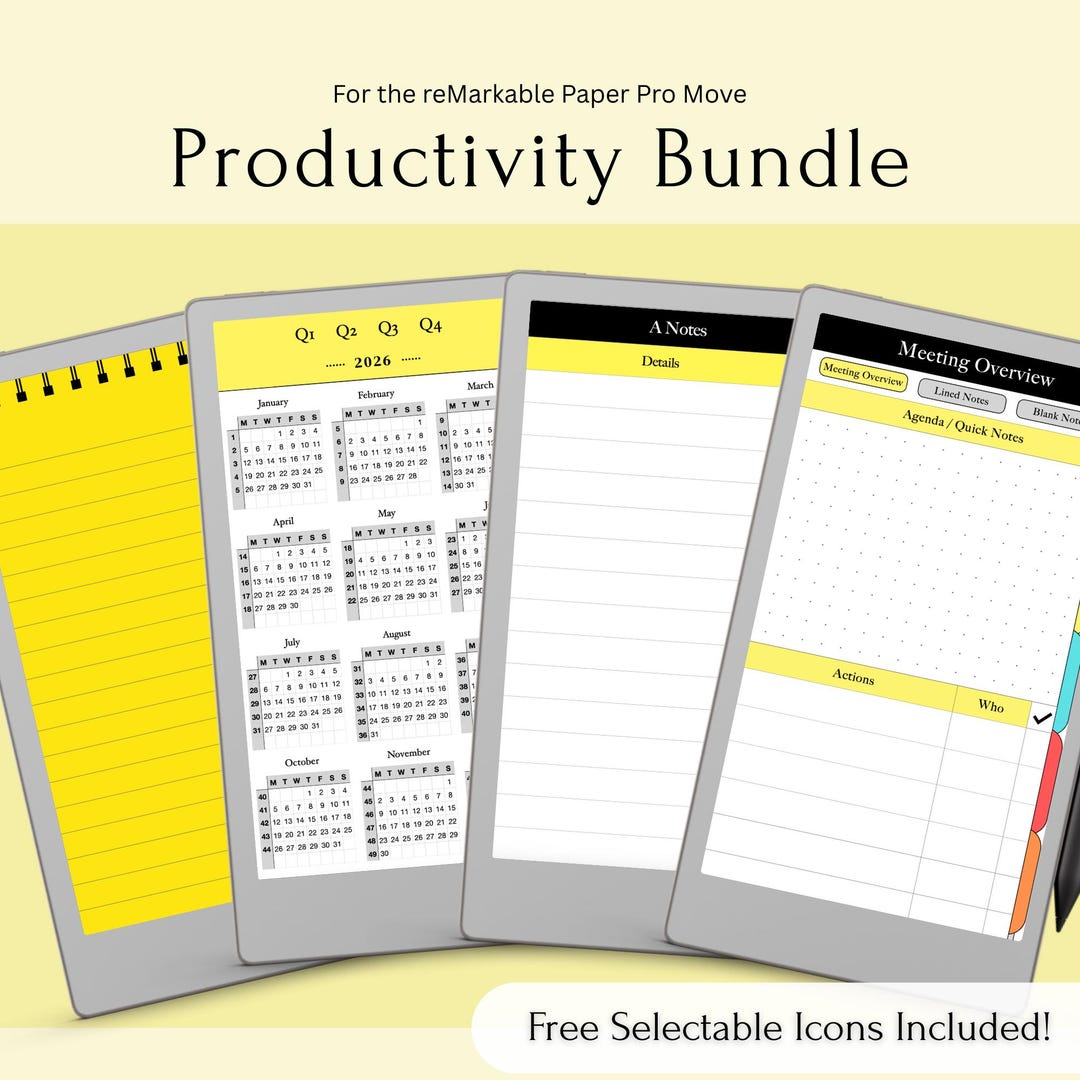 Productivity Bundle for Remarkable Paper Pro Move - Etsy
