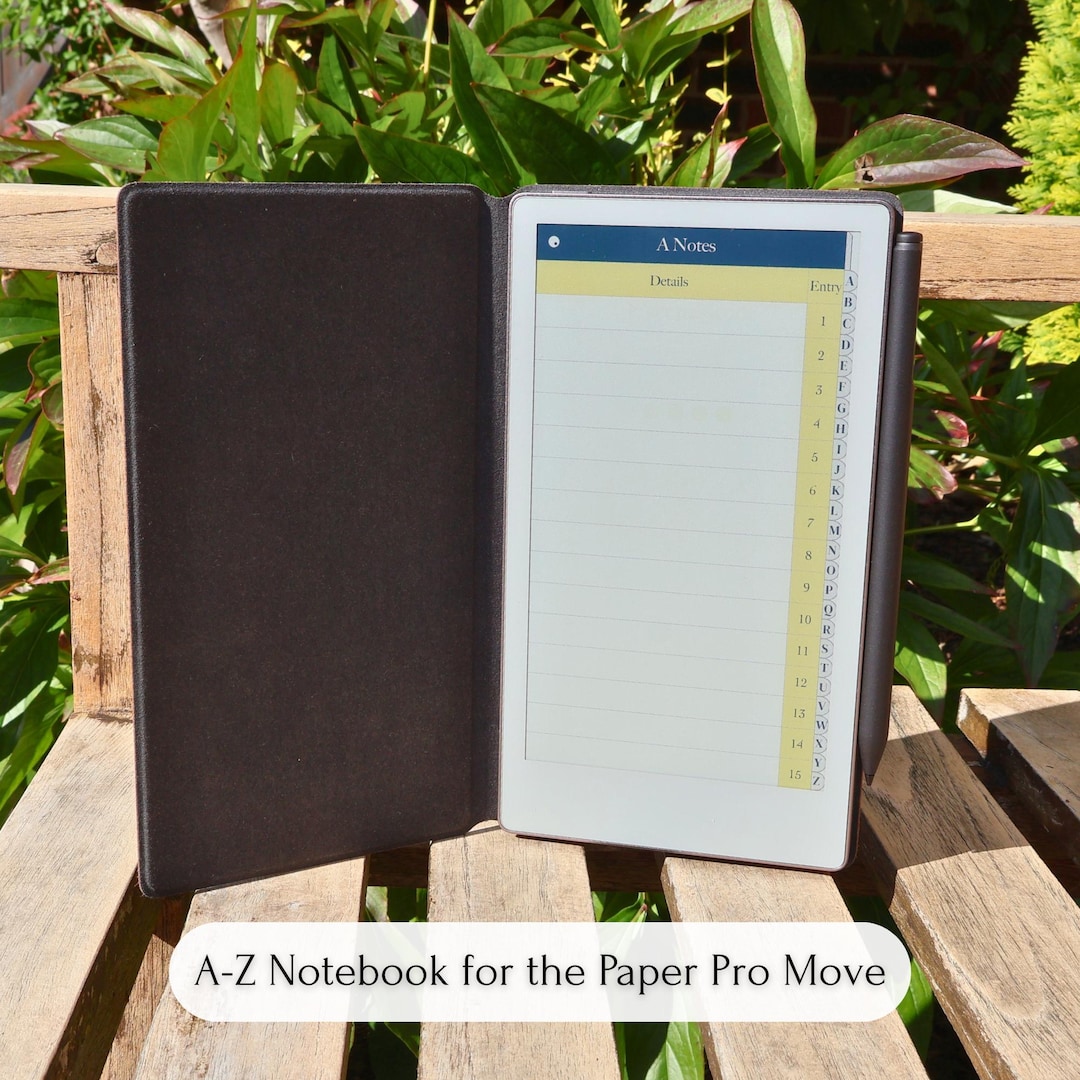 A-Z Notebook for the Remarkable Paper Pro Move - Alphabetical Notes ...
