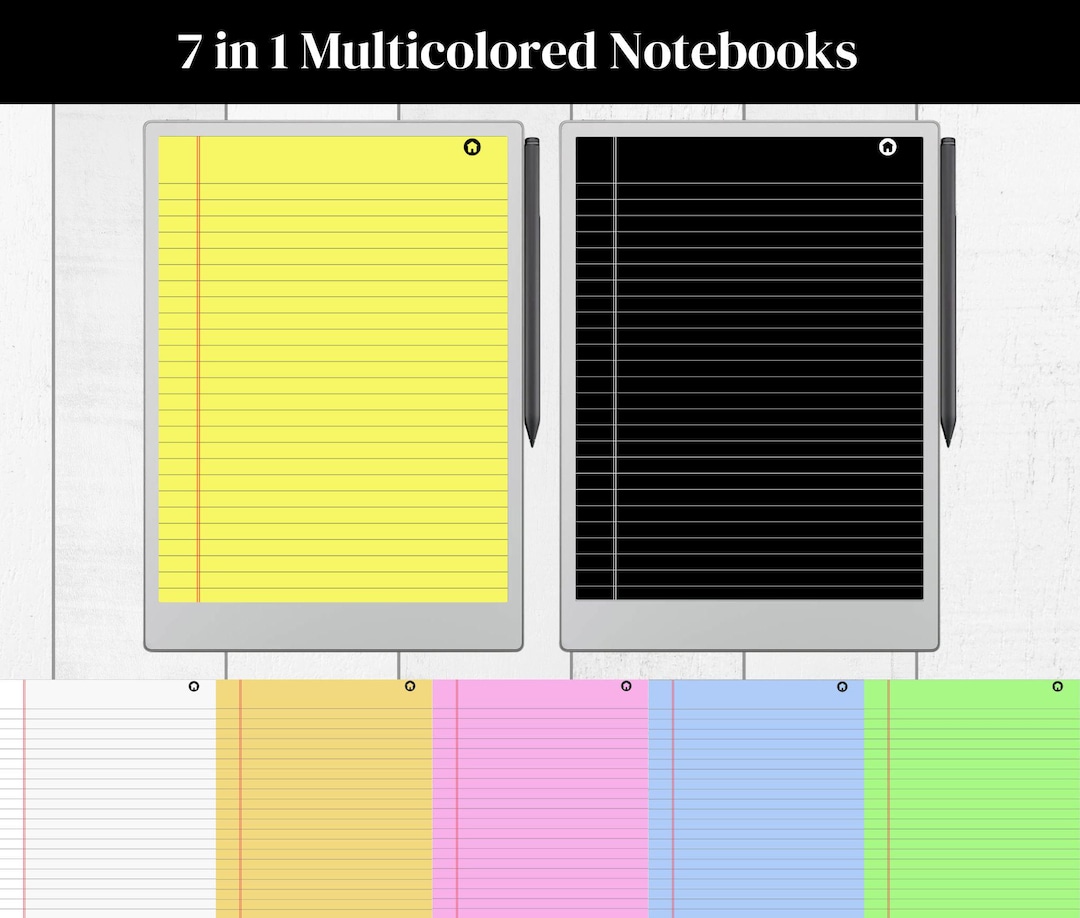 Color Paper Notebook for the Remarkable Paper Pro | 7 in 1 Colour ...