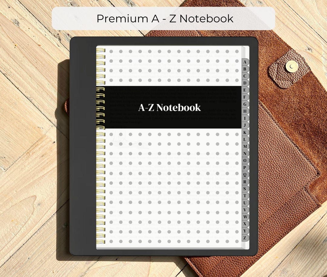 A-Z Notebook for the Kindle Scribe | Alphabetical Tabs With Notes for ...
