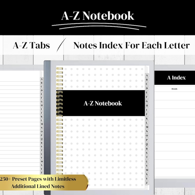Alphabetical Notebook With Tabs - Etsy UK