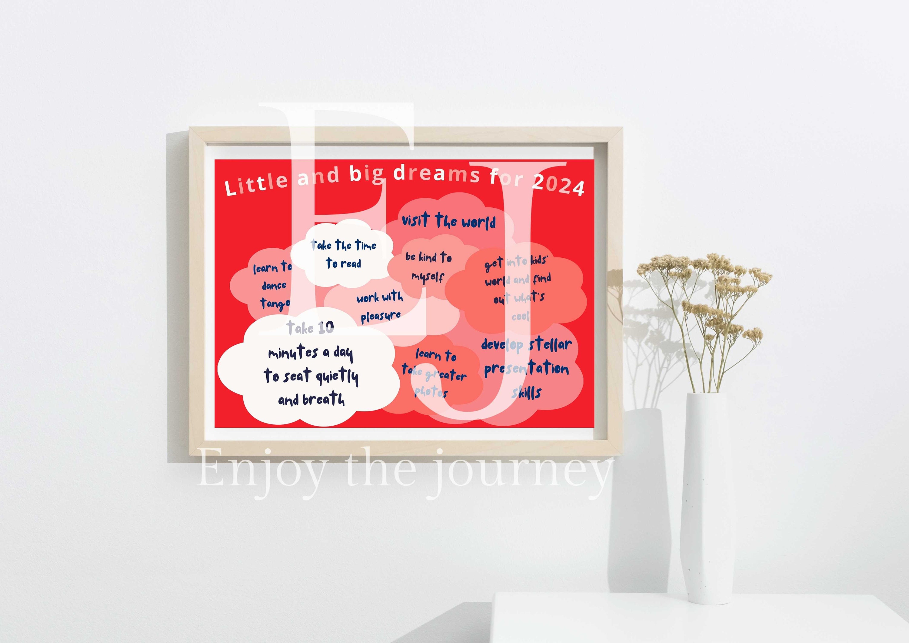 Red Vision Board Template Printable Goal Planner Red Goal Setting ...