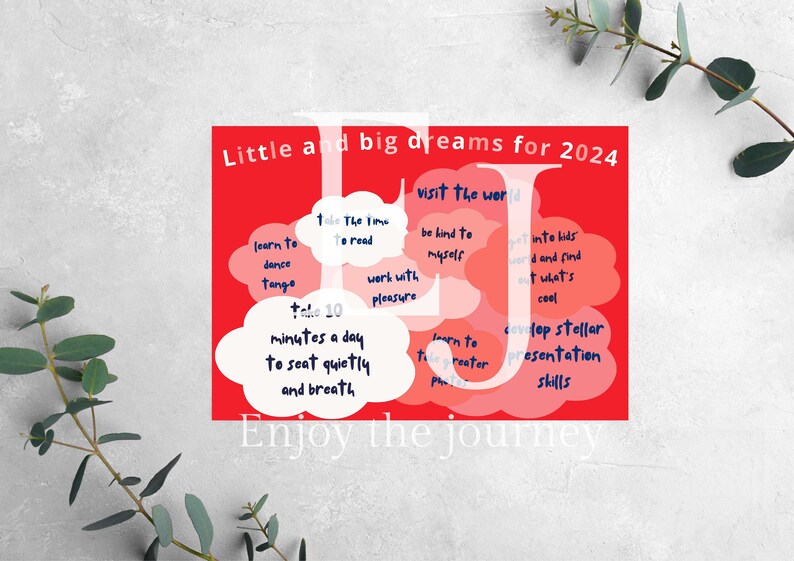 Red Vision Board Template Printable Goal Planner Red Goal Setting ...