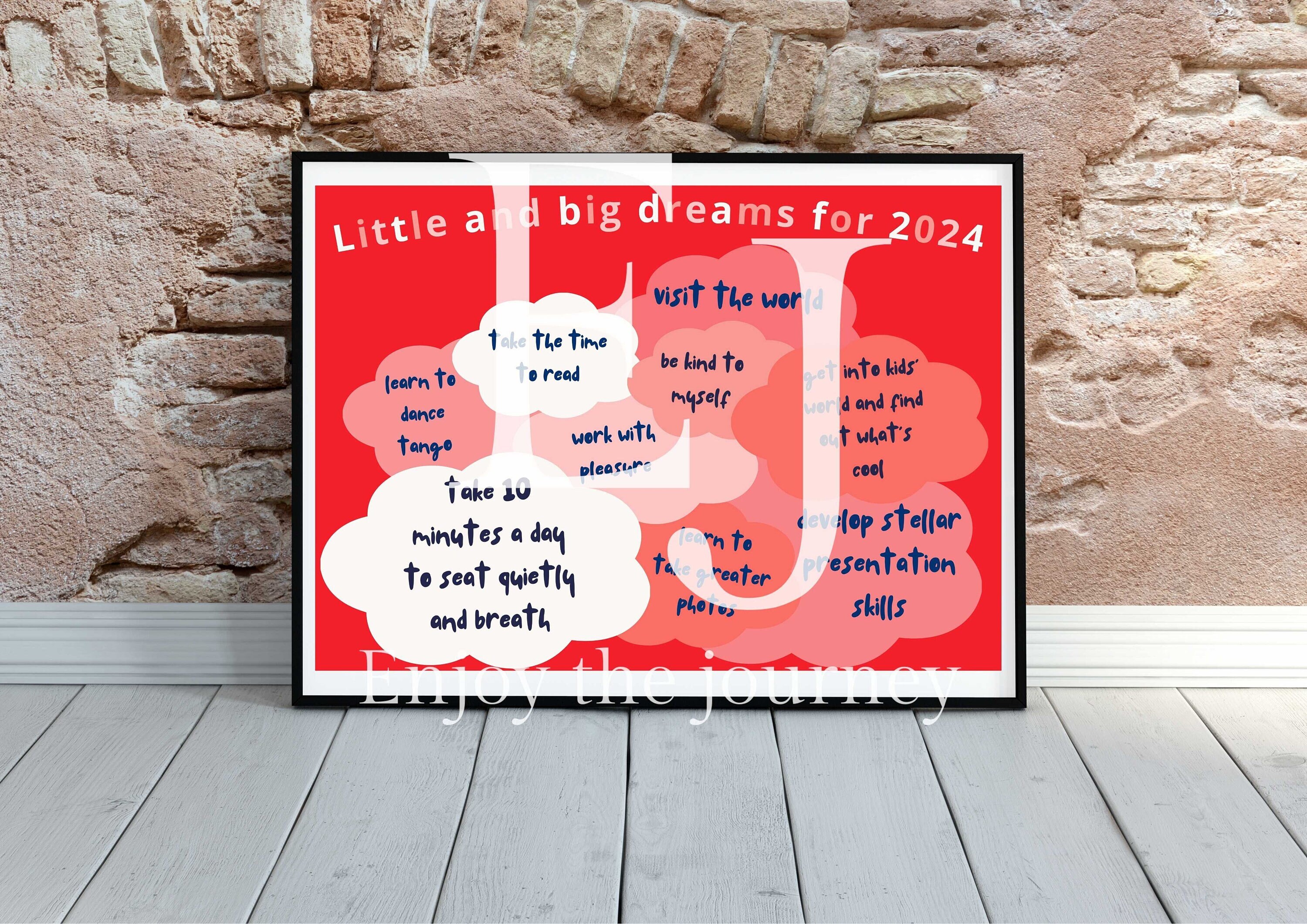 Red Vision Board Template Printable Goal Planner Red Goal Setting ...