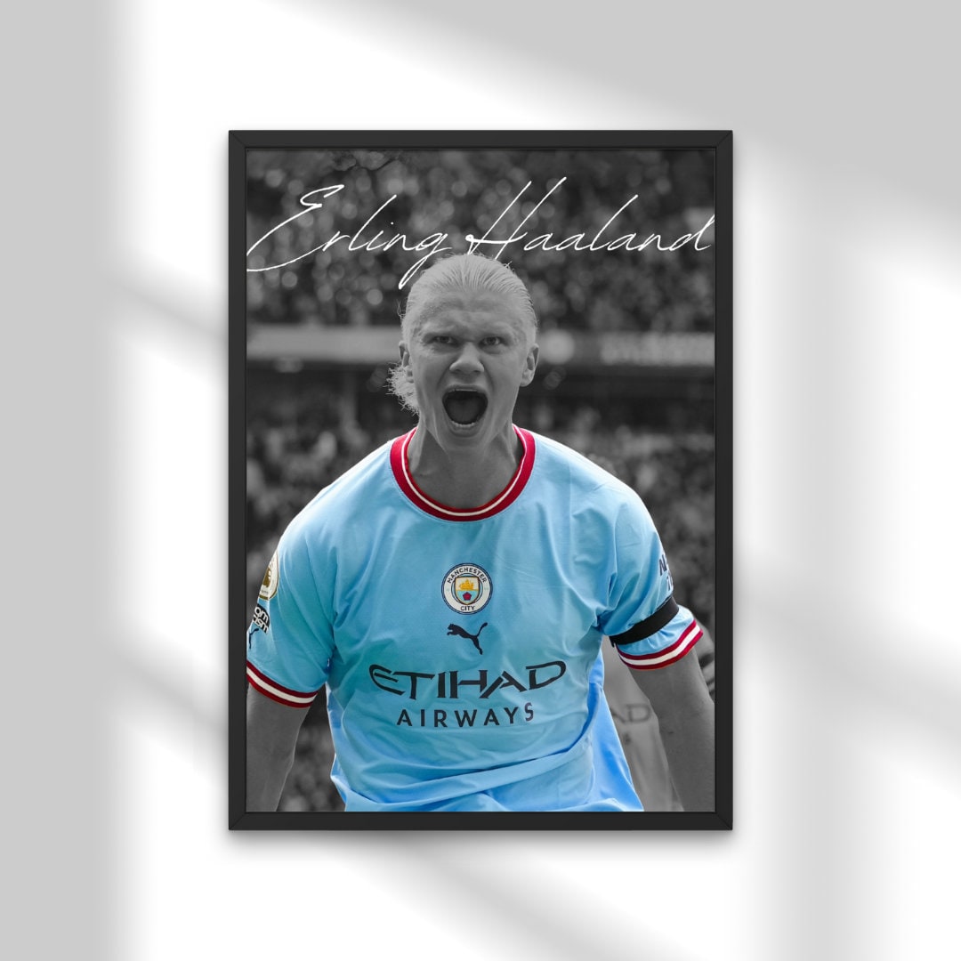 Erling Haaland Man City Digital Print, Instant Download Soccer Legend ...