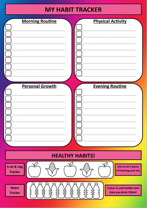 Printable Habit Tracker Pride Themed - Etsy