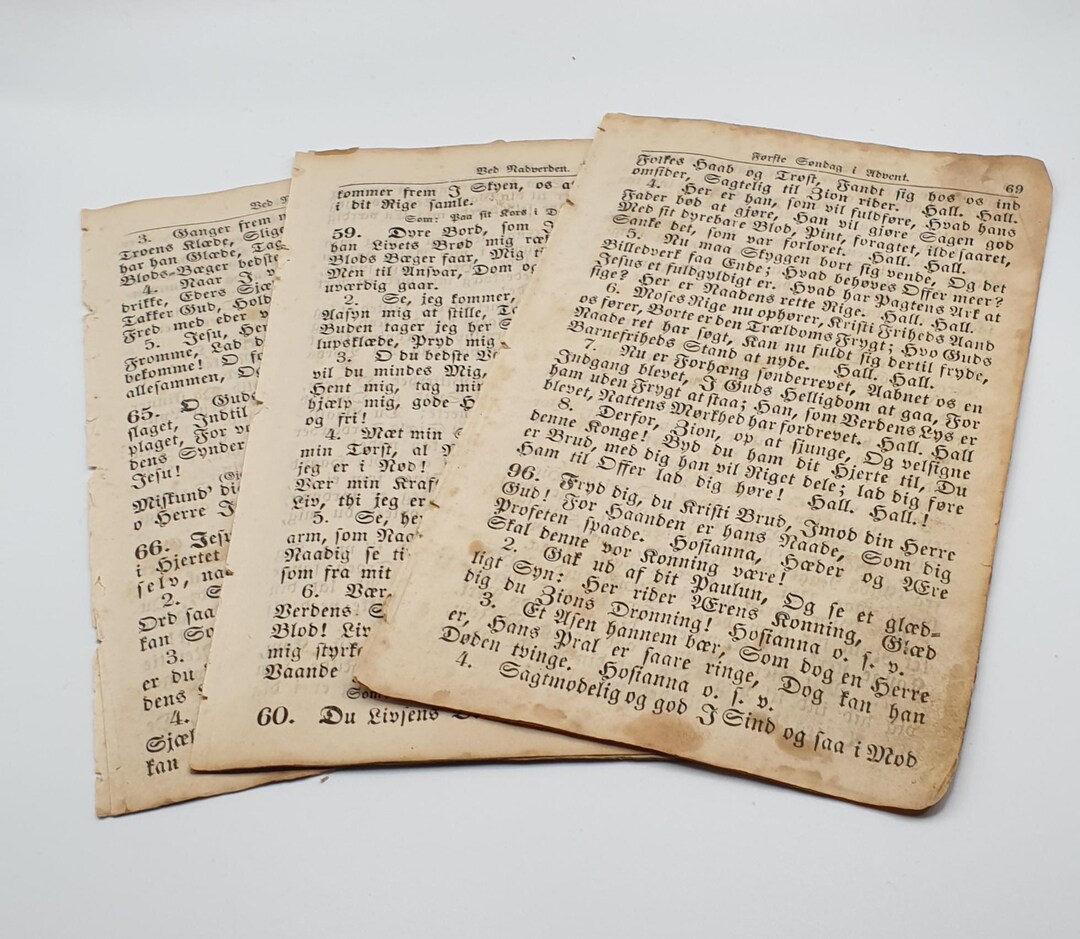 1700s Antique Book Pages: Norse Ephemera for Junk Journals - Etsy