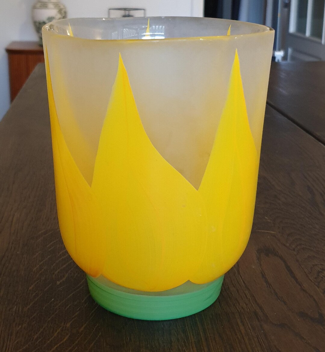 Crystal Magnor Norway Heavy Tulip Vase Handpainted Labelled Magnor - Etsy