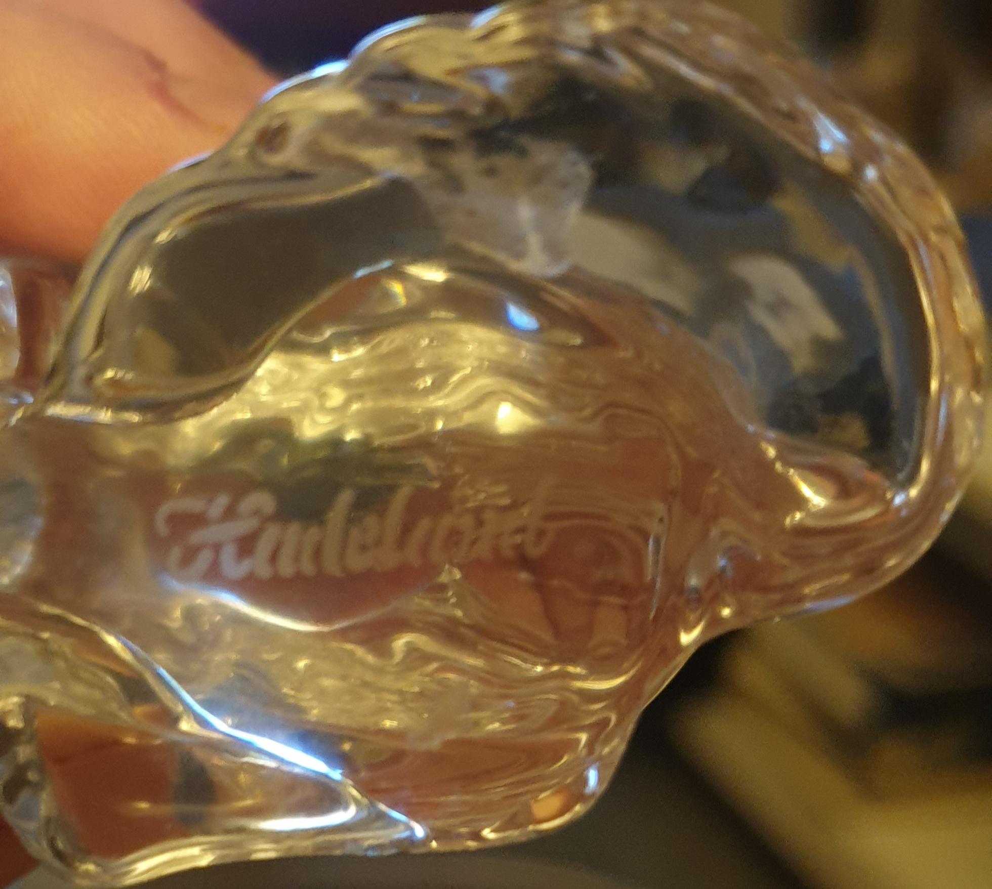 Norwagian Hadeland Glass Lead Crystal Vintage Clear Glass Howling Wolf ...