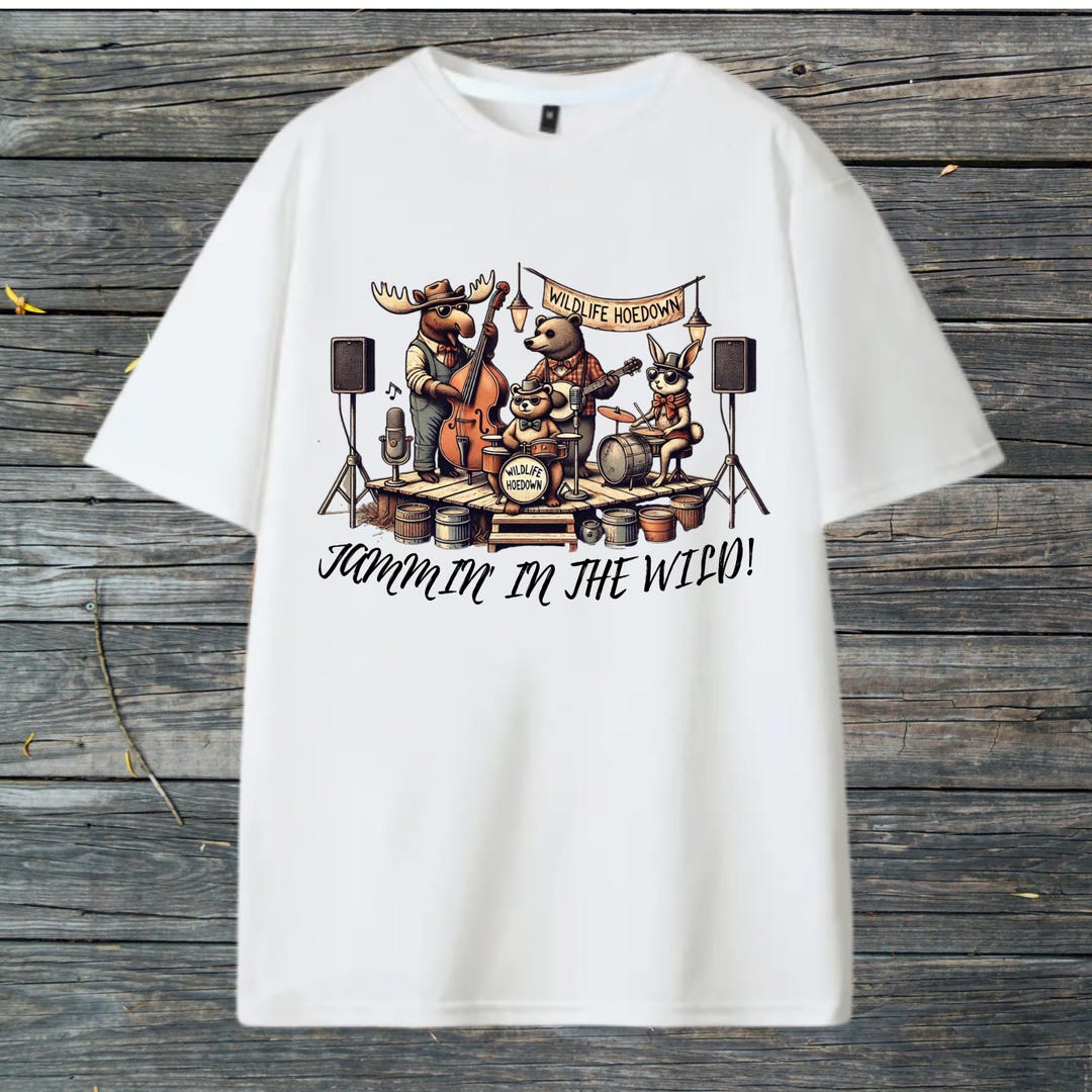 Vintage Wildlife Band T-shirt, Jammin’ in the Wild Graphic Tee, Retro ...