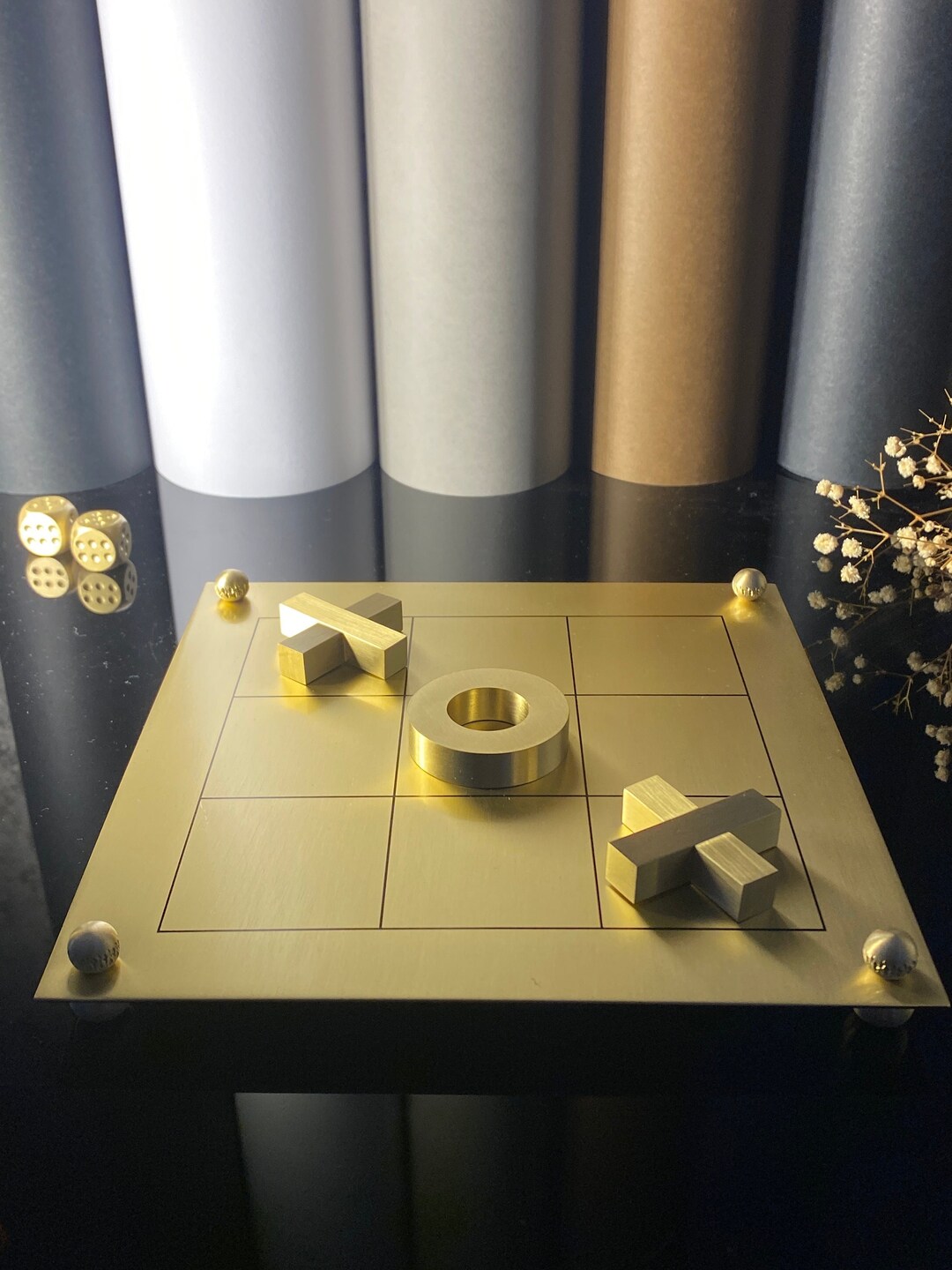 Brass Tic Tac Toe, Brass XOX Game, Vintage Brass Tic Tac Toe, Elegant ...