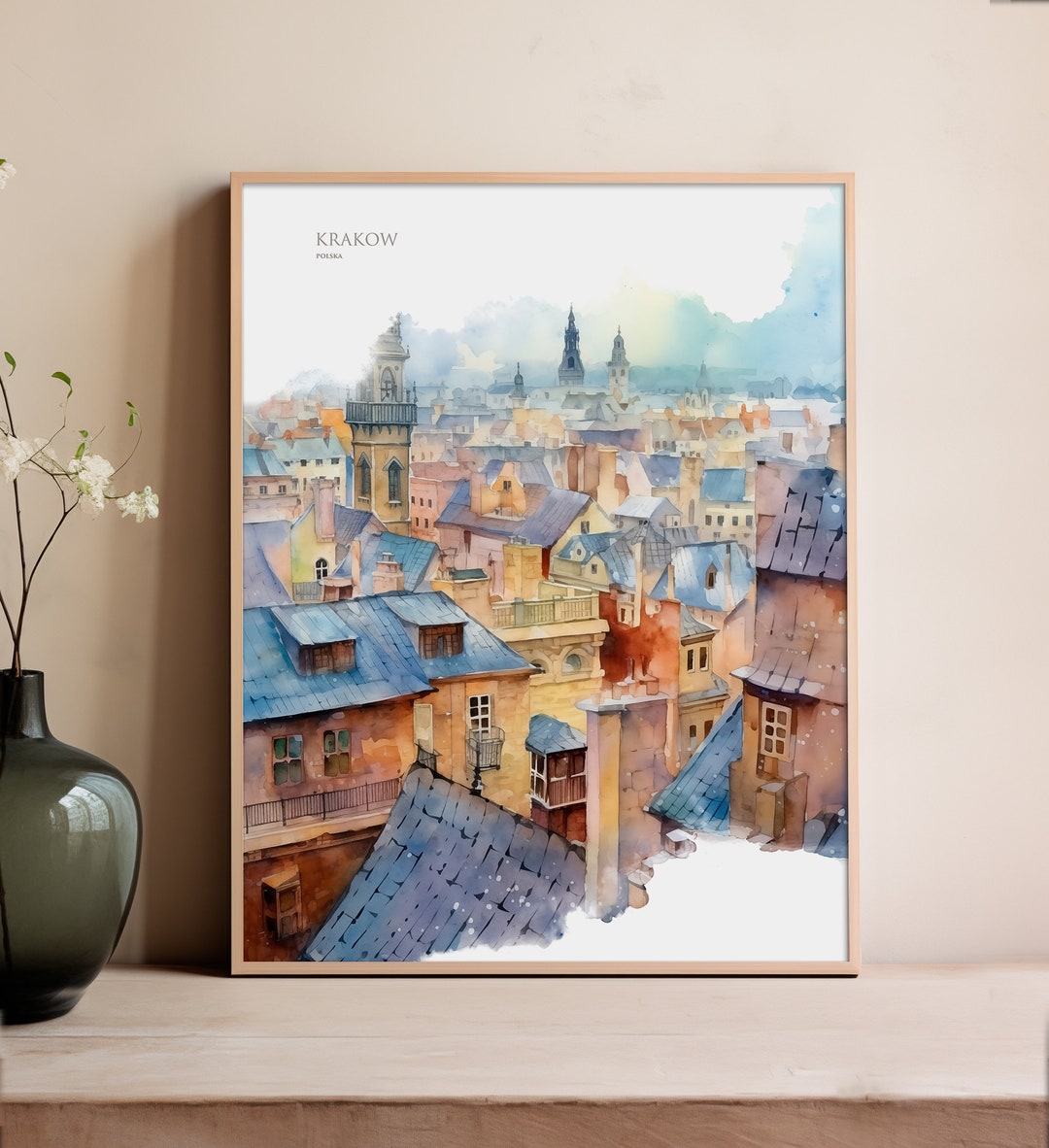 Krakow Print Watercolor Krakow Poster Krakow Gift Poland Print Krakow ...
