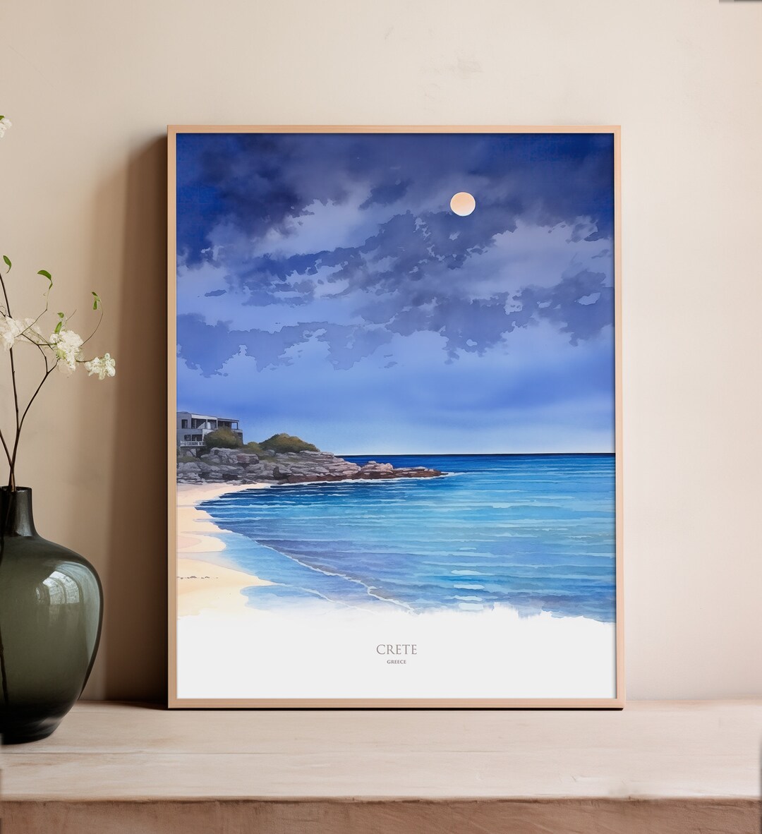 Crete Print Watercolor Crete Poster Crete Gift Greece Print Crete Wall ...