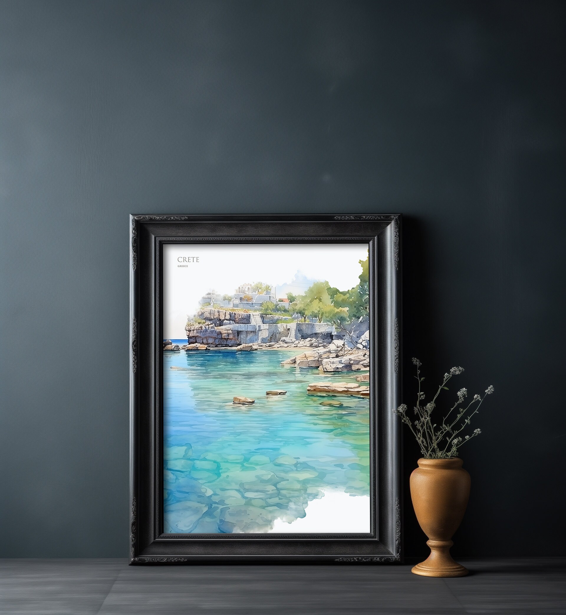 Crete Print Watercolor Crete Poster Crete Gift Greece Print Crete Wall ...
