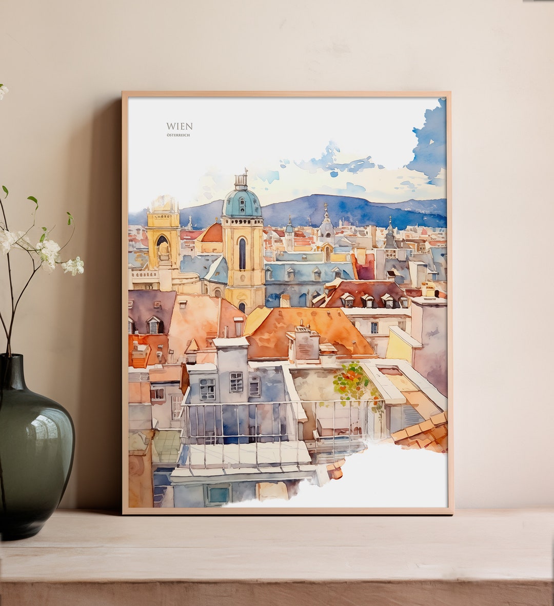 Vienna Print Watercolor Vienna Poster Vienna Gift Austria Print Vienna ...