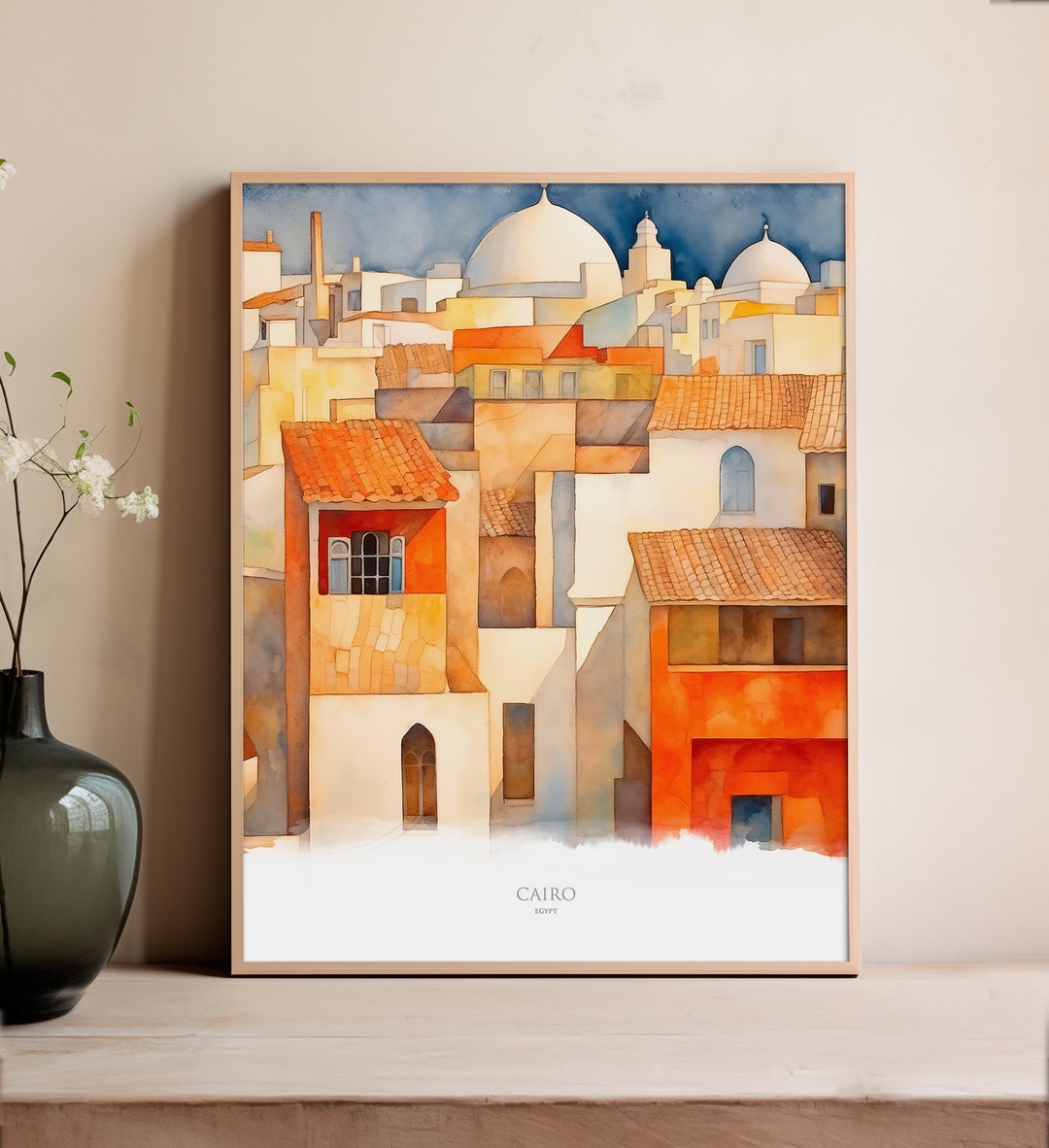 Cairo Print Watercolor Cairo Poster Cairo Gift Egypt Print Cairo Wall Art Cairo Painting - Etsy