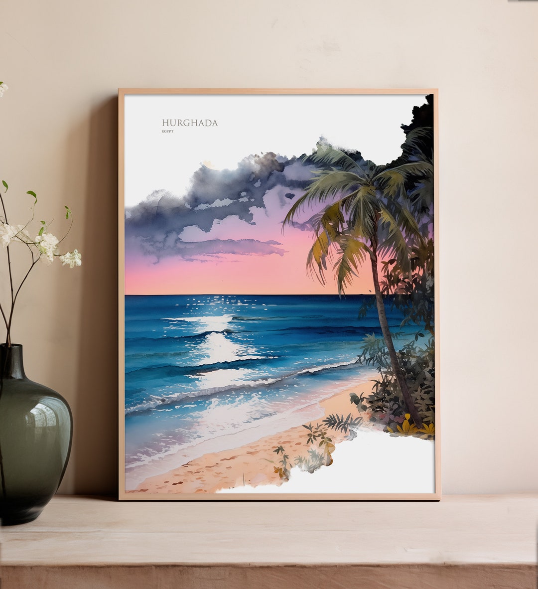 Hurghada Print Watercolor Hurghada Poster Hurghada Gift Egypt Print ...