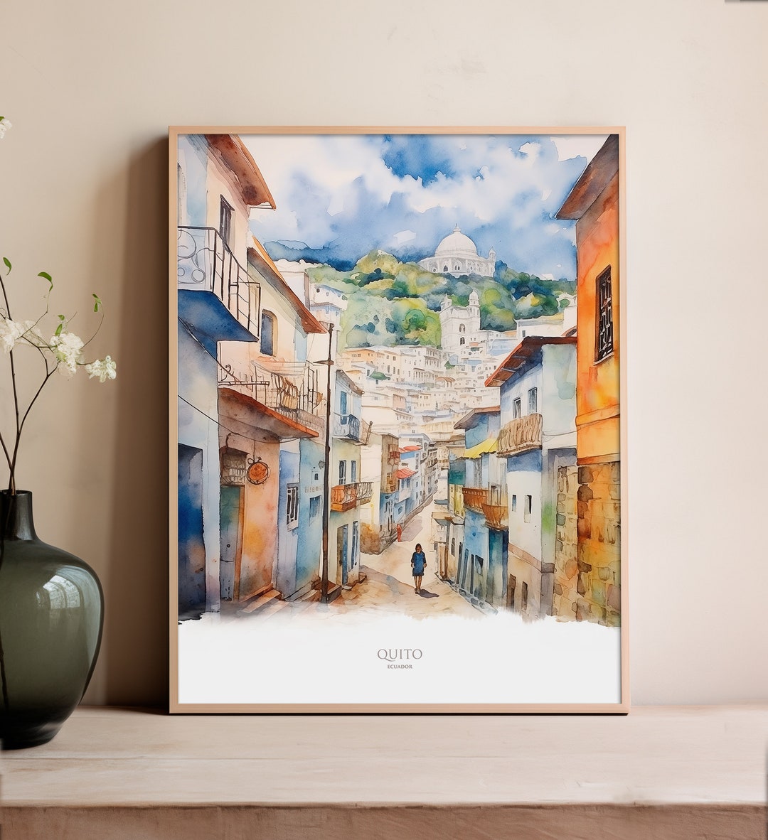 Quito Print Watercolor Quito Poster Quito Gift Ecuador Print Quito Wall ...