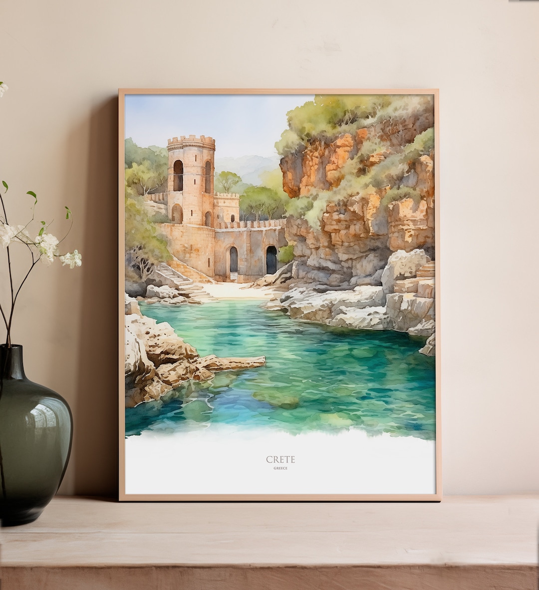 Crete Print Watercolor Crete Poster Crete Gift Greece Print Crete Wall ...