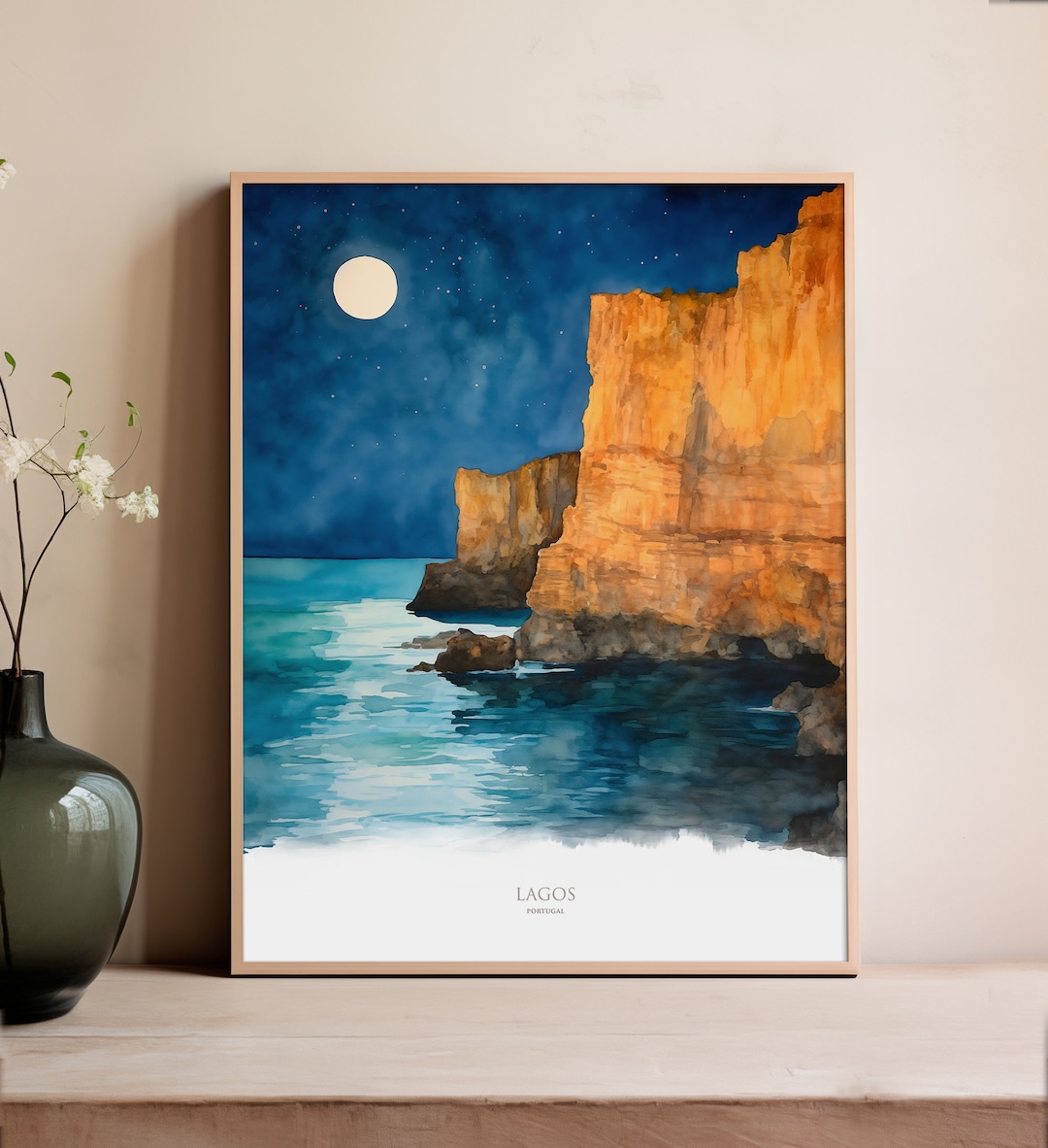 Lagos Print Watercolor Lagos Poster Lagos Gift Portugal Print Lagos ...