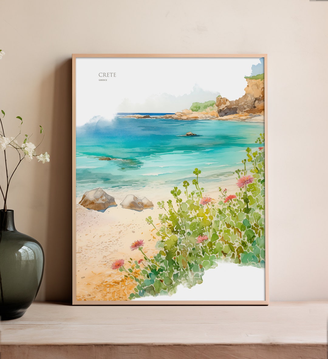 Crete Print Watercolor Crete Poster Crete Gift Greece Print Crete Wall ...