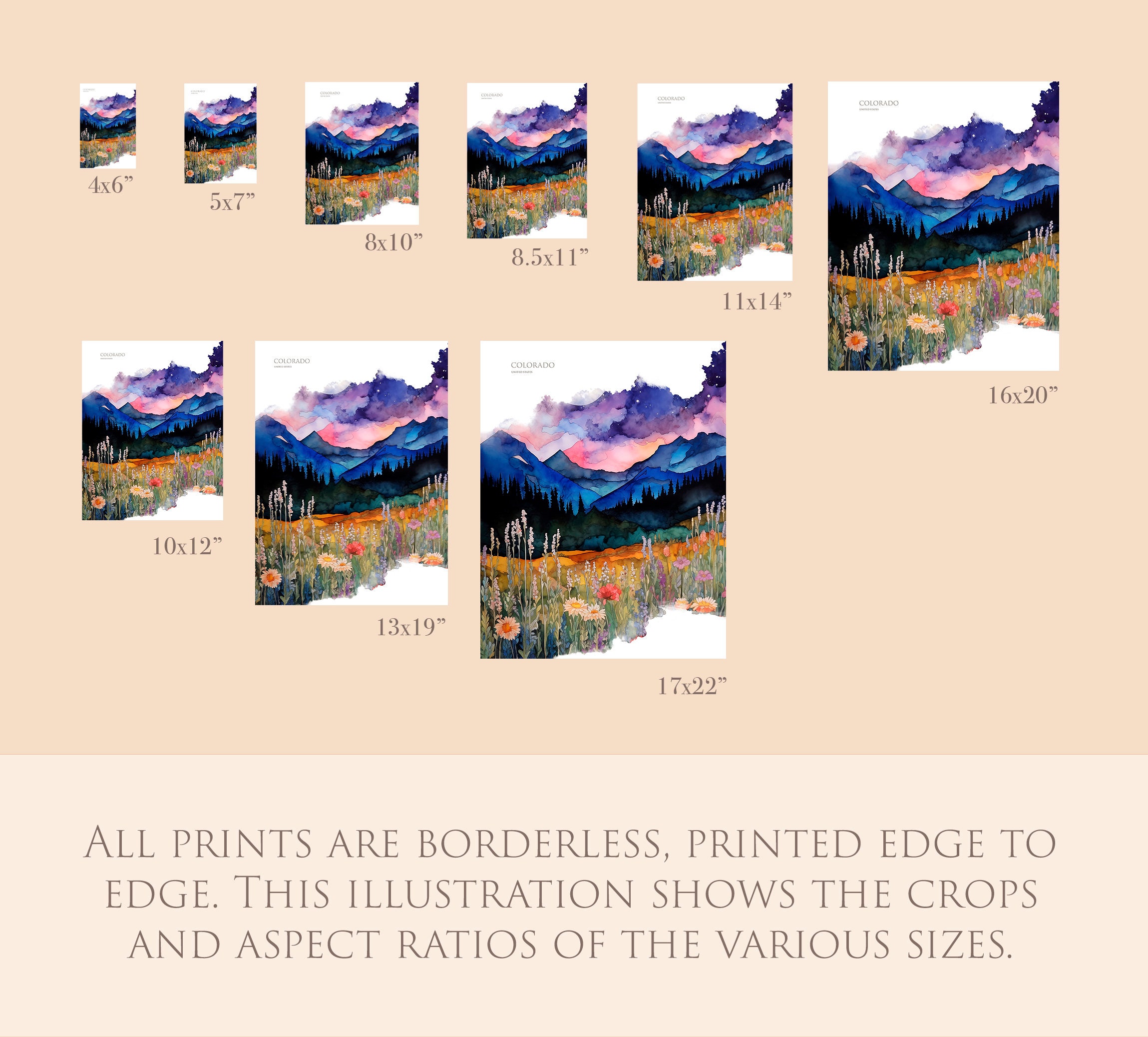 Colorado Print Watercolor Colorado Poster Colorado Gift United States ...