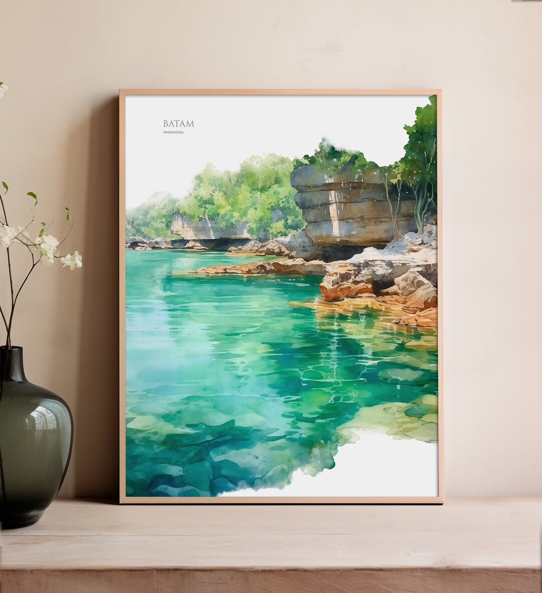 Batam Print Watercolor Batam Poster Batam Gift Indonesia Print Batam ...