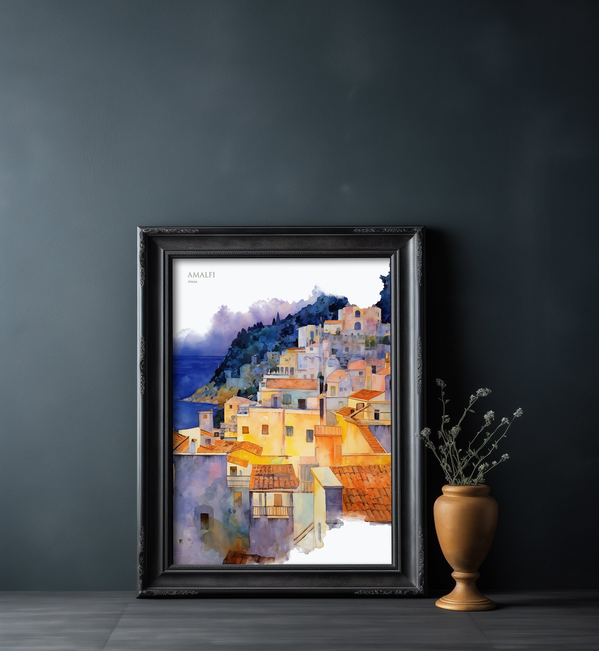 Amalfi Print Watercolor Amalfi Poster Amalfi Gift Italy Print Amalfi ...