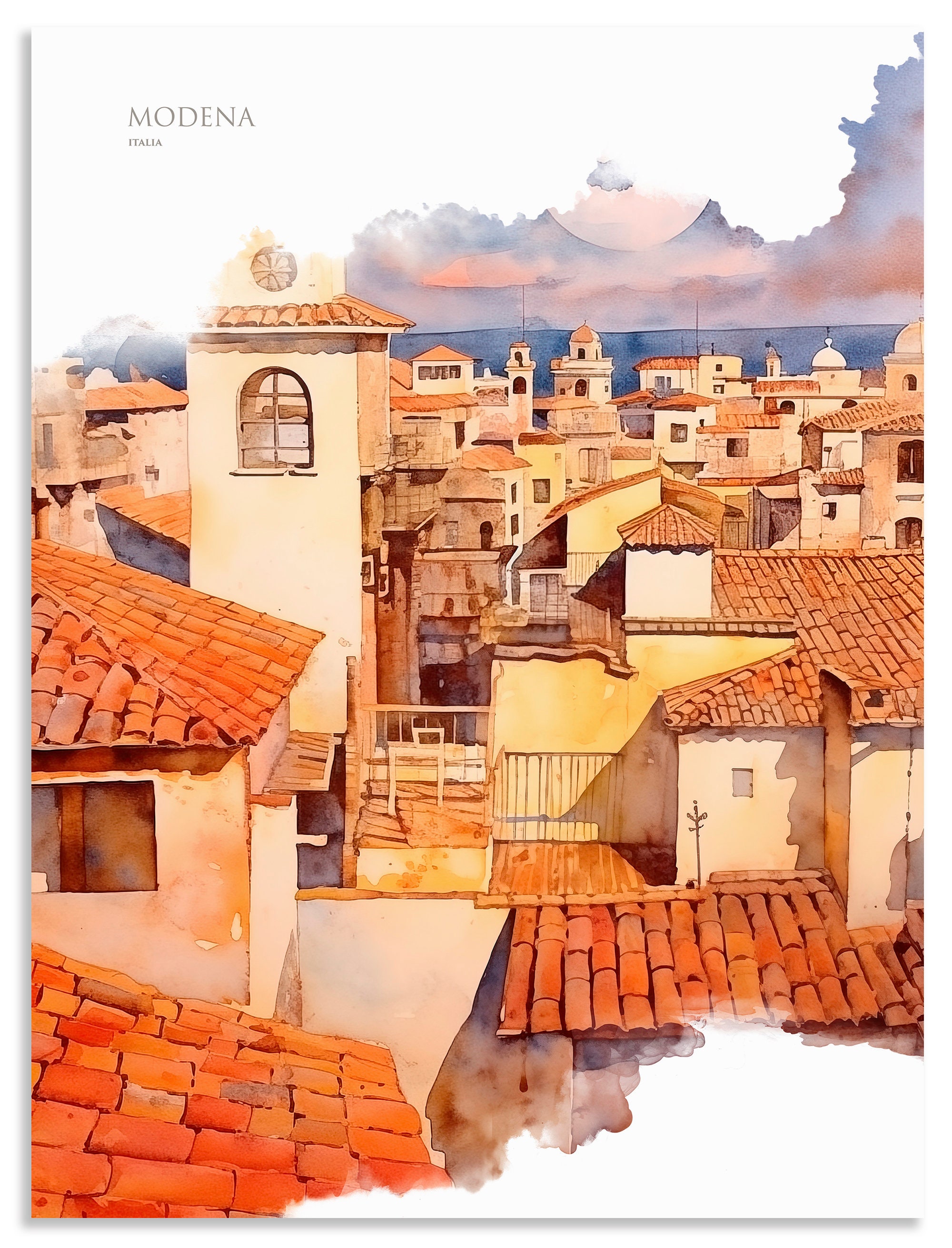 Modena Print Watercolor Modena Poster Modena Gift Italy Print Modena ...
