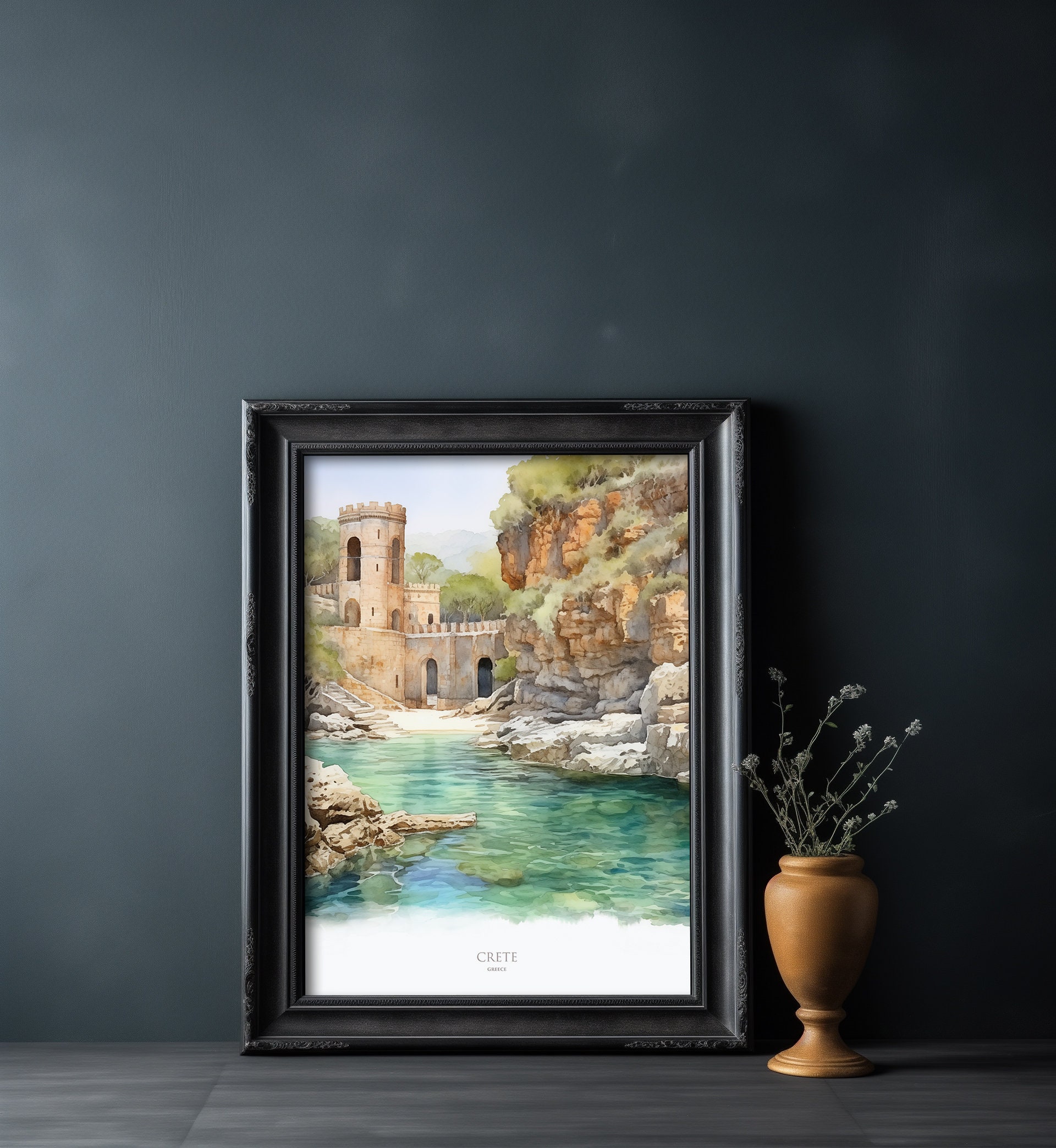 Crete Print Watercolor Crete Poster Crete Gift Greece Print Crete Wall ...