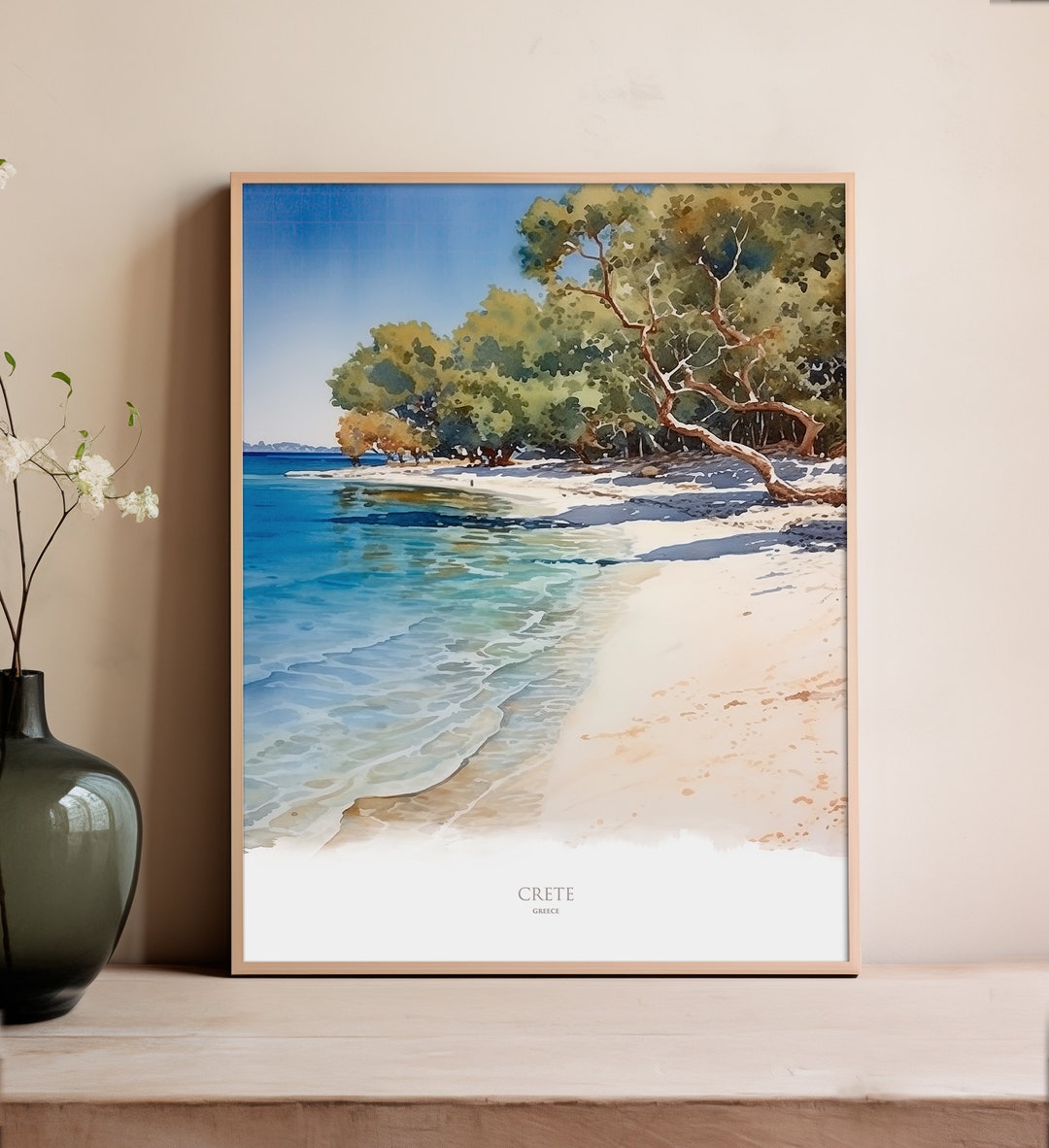 Crete Print Watercolor Crete Poster Crete Gift Greece Print Crete Wall ...